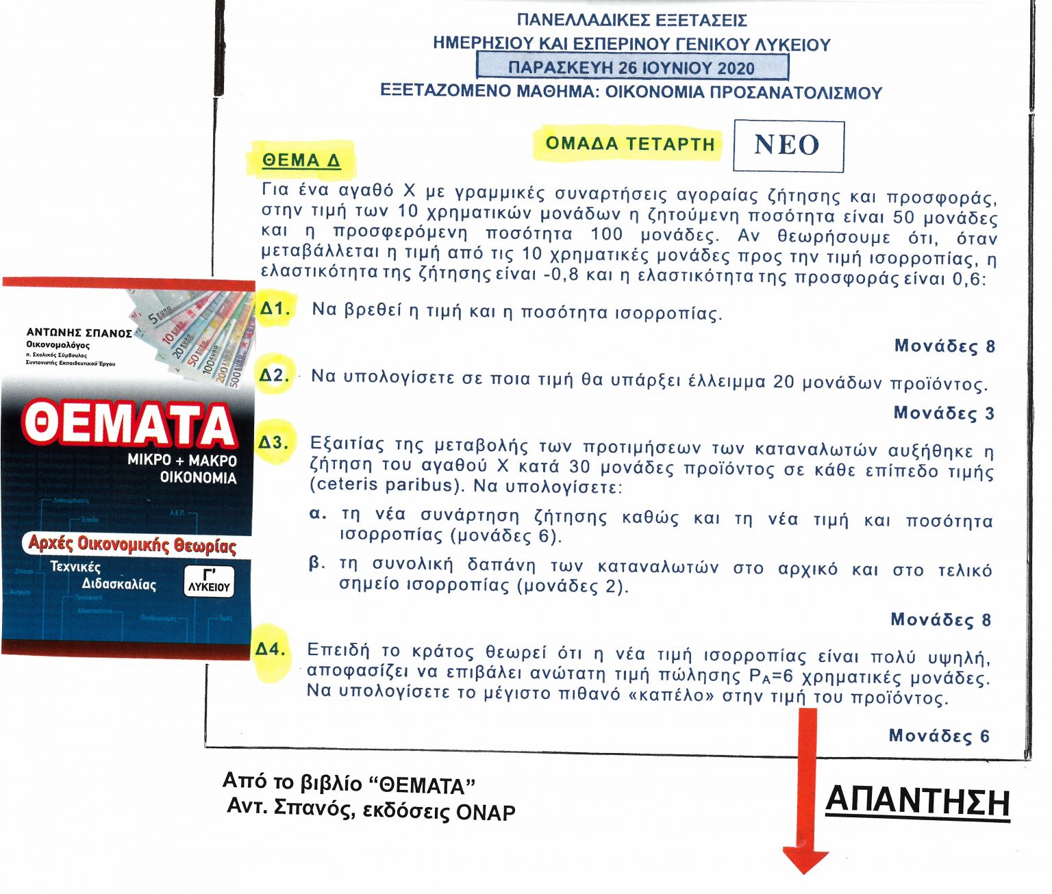 5ο Κεφάλαιο – Τιμή ισορροπίας – Πλεόνασμα – Έλλειμμα – Ποσότητα ...